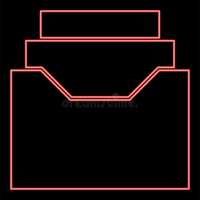 Neon Documents Archieve or Drawer Red Color Vector Illustration Image ...