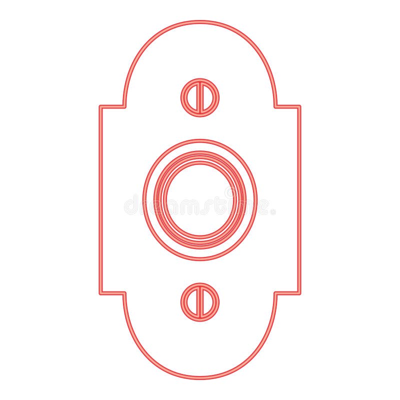 Neon Doorbell Red Color Vector Illustration Image Flat Style Stock ...
