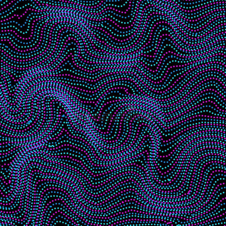 Neon Dots Abstract Background. Dotted Wavy Backdrop. Vector Template ...
