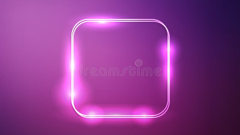 Neon Double Frame with Shining Effects Stock Vector - Illustration of ...