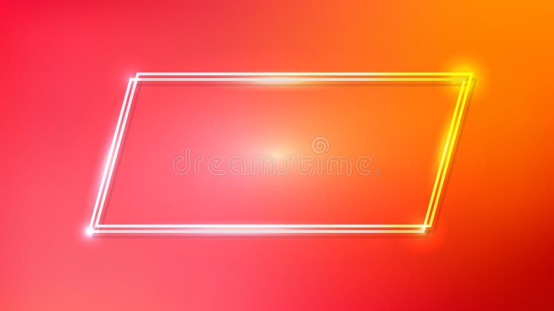 Neon Double Quadrangle Frame Stock Illustration - Illustration of neon ...