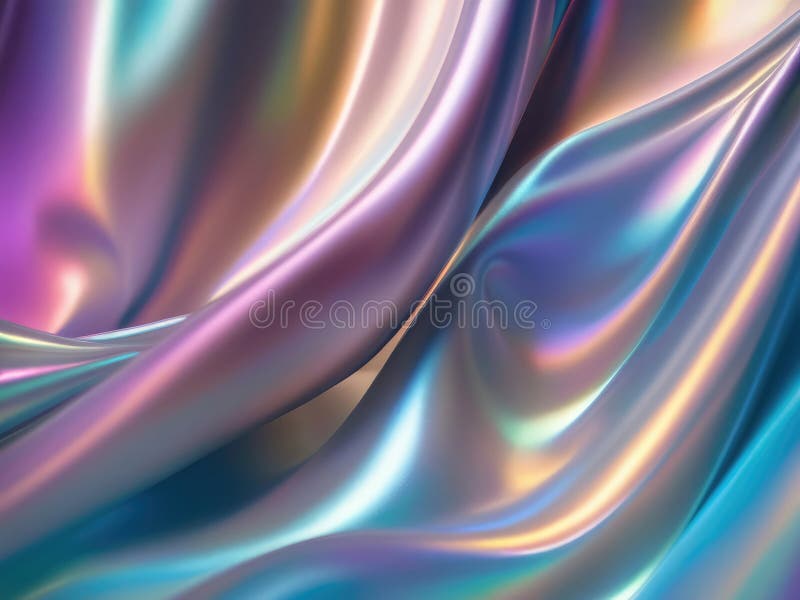 Neon Drape Fabric Background. Holographic Abstract Texture Gradient ...