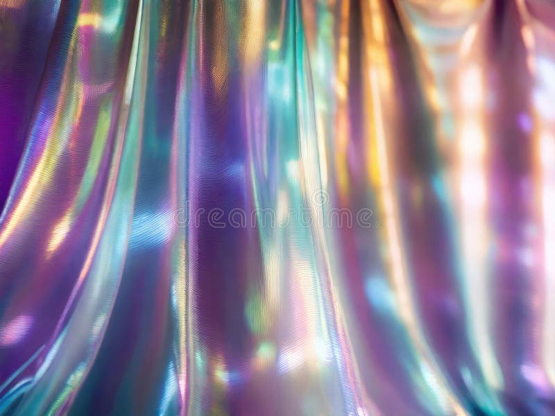 Neon Drape Fabric Background. Holographic Abstract Texture Gradient ...