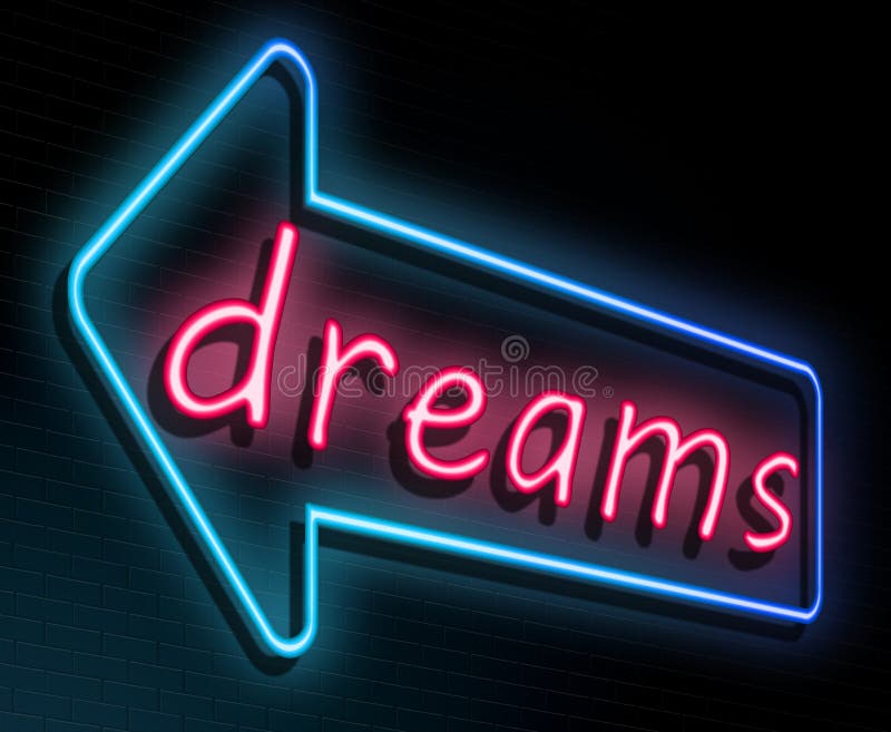 Neon dreams concept. stock illustration. Illustration of thinking ...