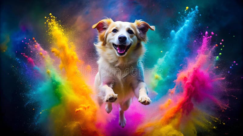 Neon Dreams a Smiling Dogs Exploding Joyride AI Generated Stock ...
