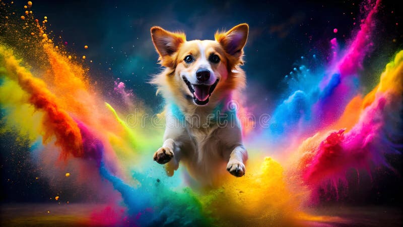 Neon Dreams a Smiling Dogs Exploding Joyride Generative AI Stock ...
