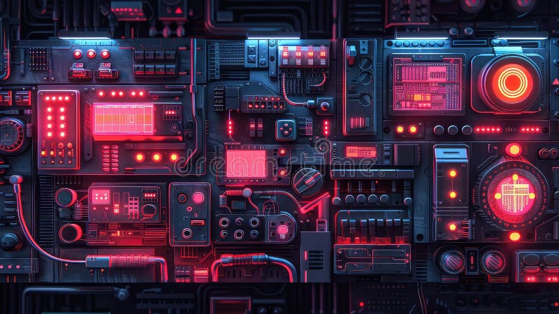 Neon-Drenched Cyberpunk Elements Stock Image - Image of cybernetics ...