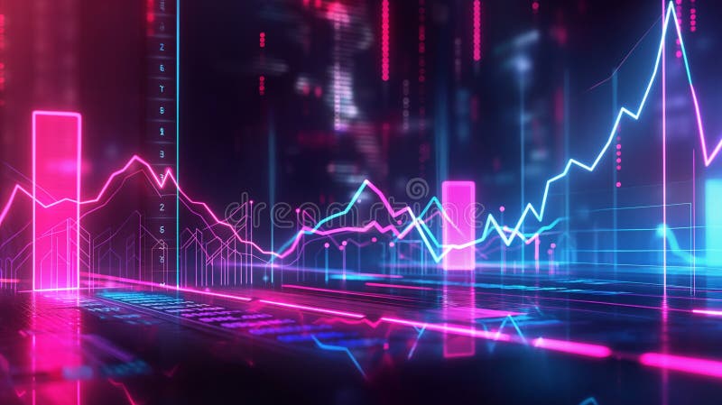 Neon Dynamics Abstract Graphs And Charts Stock Image Image Of Array Analysis 329548439