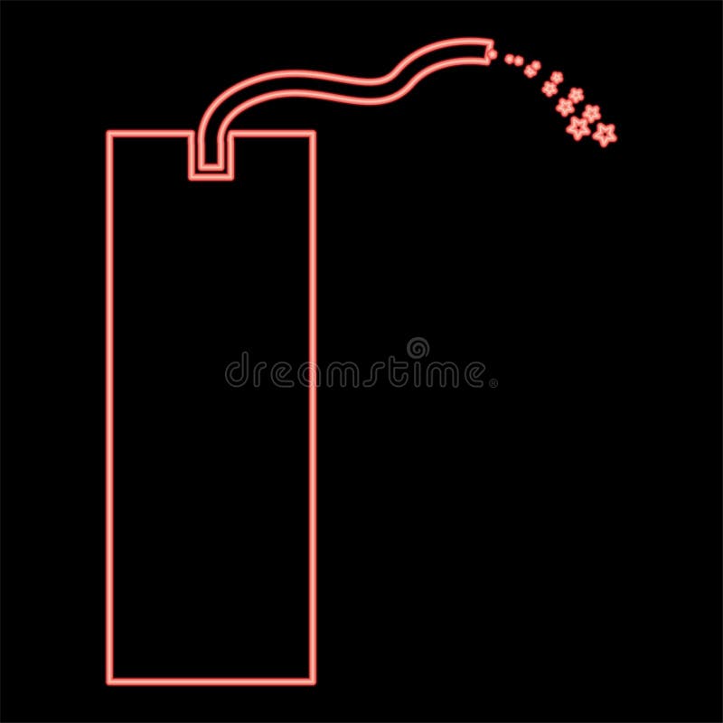 Neon Cable Tie Zip Building Material Red Color Vector Illustration ...