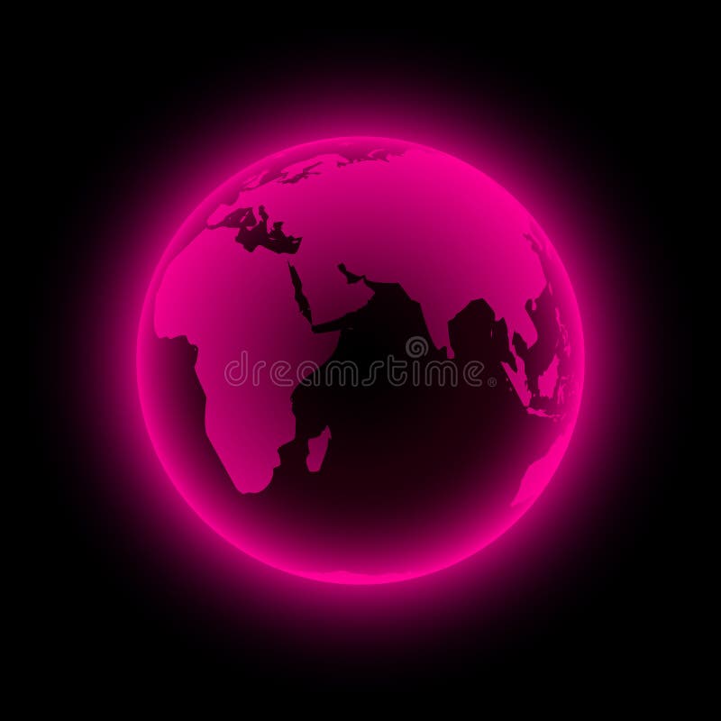 Neon earth. stock photo. Image of continent, neon, globe - 13478994