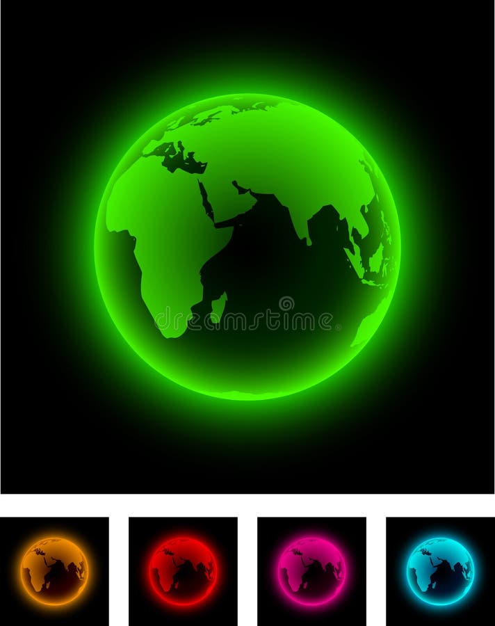 Neon earth. stock vector. Illustration of shadow, aqua - 13571074