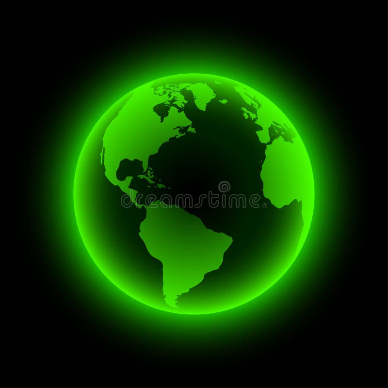 Neon earth. stock vector. Illustration of international - 14225524