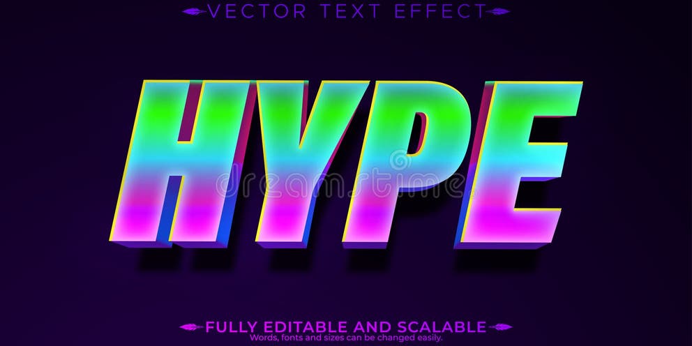 Neon Editable Text Effect, Editable Glow and Hype Text Style Stock ...