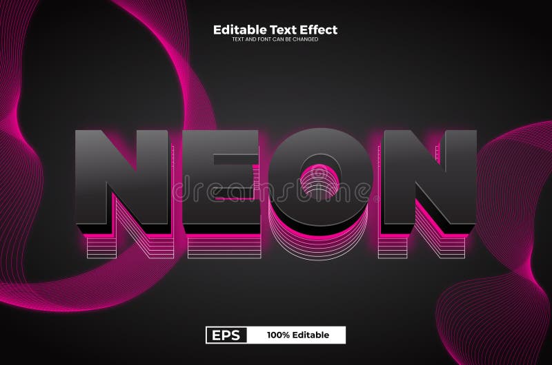 Neon Editable Text Effect in Modern Trend Style Stock Vector ...