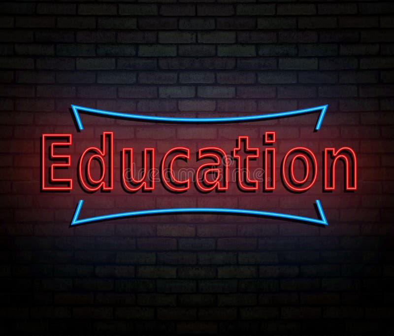 Neon education concept. stock illustration. Illustration of knowledge ...