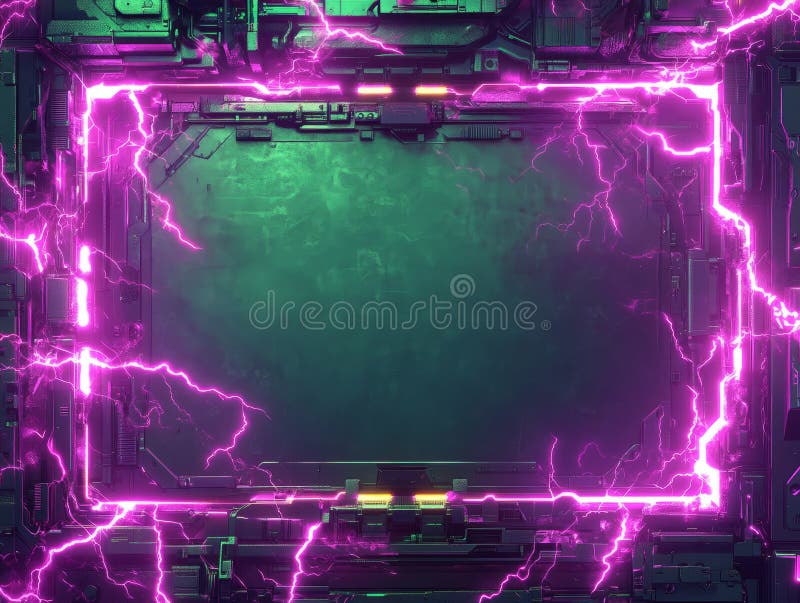 Neon Electric Frame Purple Lightning Effects Stock Photos - Free ...