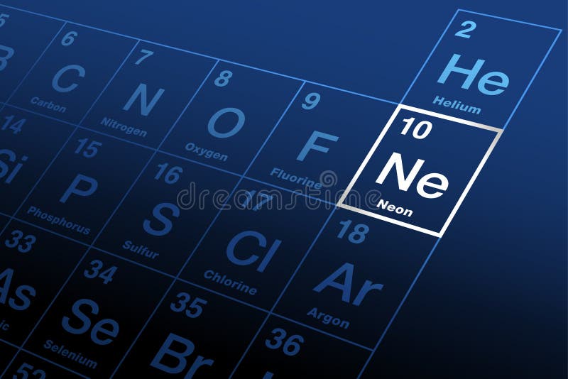 Neon on Periodic Table of the Elements, with Element Symbol Ne Stock ...