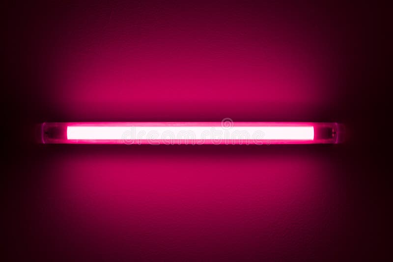 Neon Elongated Fluorescent Lamp on the Ceiling Stock Photo - Image of ...