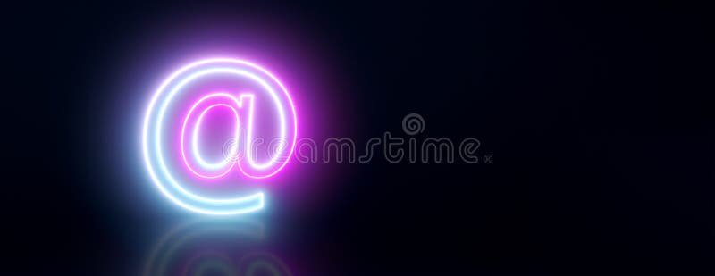 Neon Email Address Panoramic Stock Illustration - Illustration of ...