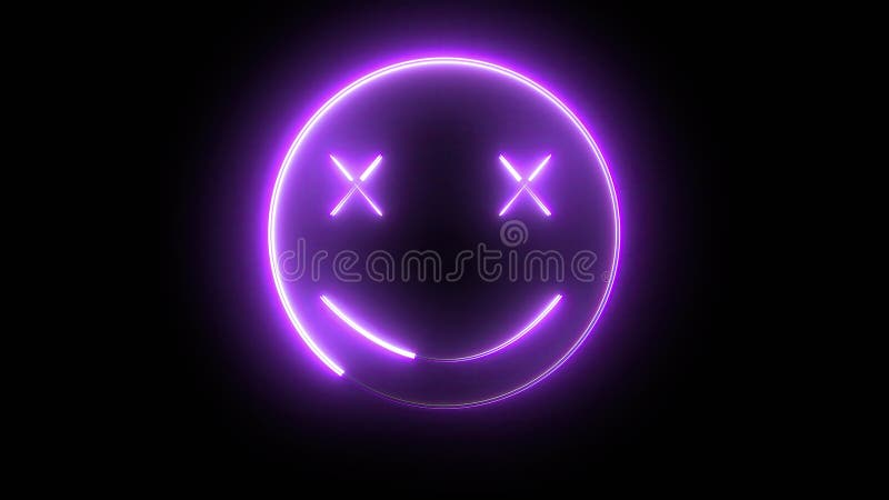 Neon emoji face stock illustration. Illustration of feelings - 265374460
