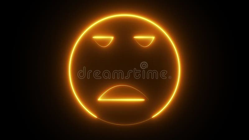 Neon emoji face stock illustration. Illustration of cute - 265374523