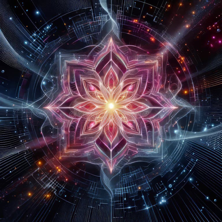 Neon Enigma a Mesmerizing Arrangement of Neon Lined Patterns F Stock ...