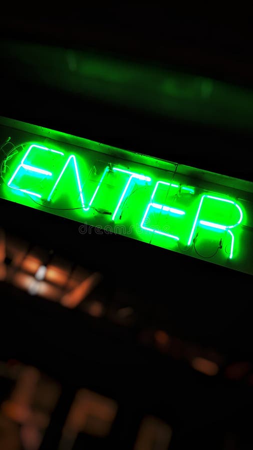 Neon enter sign stock photo. Image of enter, abstract - 174219774