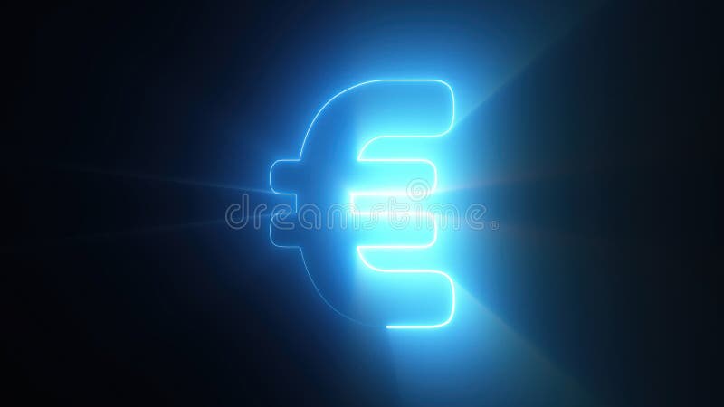 Neon euro sign stock illustration. Illustration of isolated - 305301498
