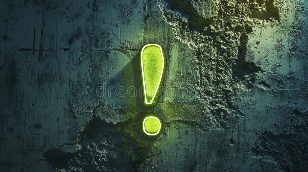 The Neon Exclamation Mark.AI Generated Image Stock Photo - Image of ...