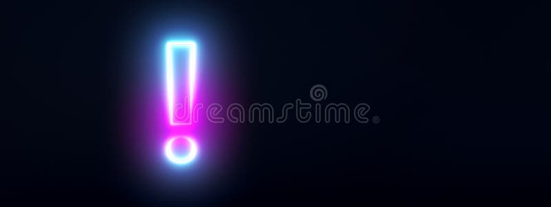 Neon Exclamation Mark Panoramic Layout Stock Illustration ...
