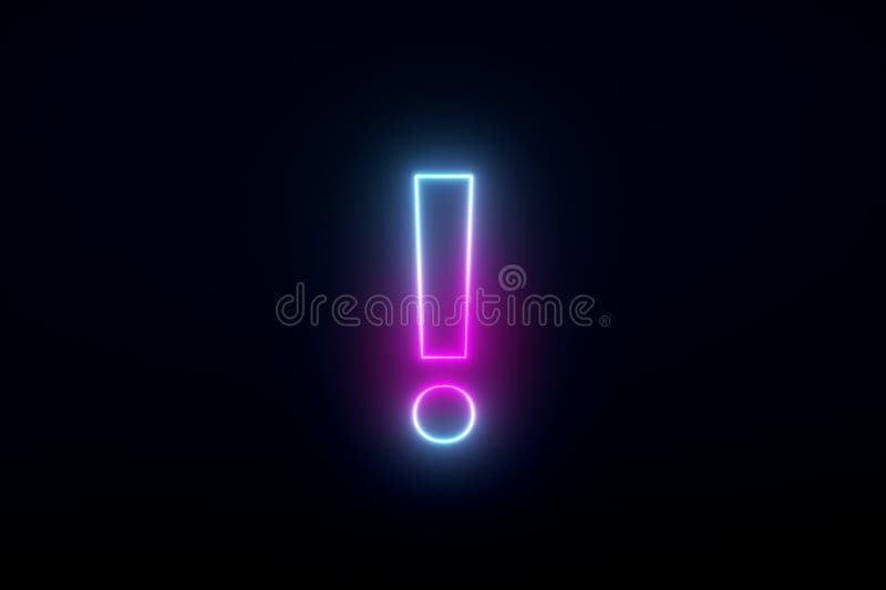 Neon exclamation mark stock illustration. Illustration of vibrant ...