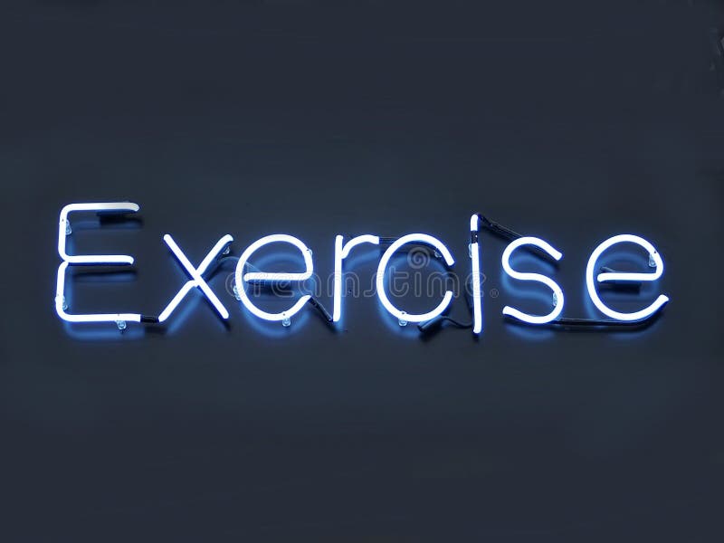 Neon Exercise stock image. Image of sign, blue, exercise - 103239