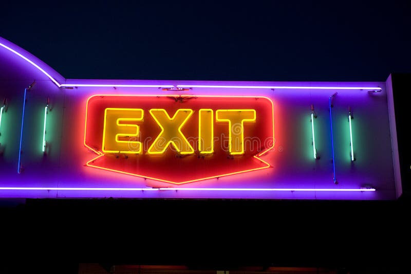 Neon Exit Sign Stock Image - Image: 26277871