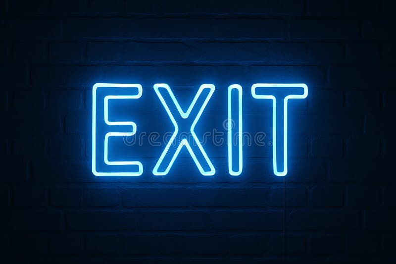 Neon Exit Sign at Nightclub Bar Restaurant Stock Illustration ...