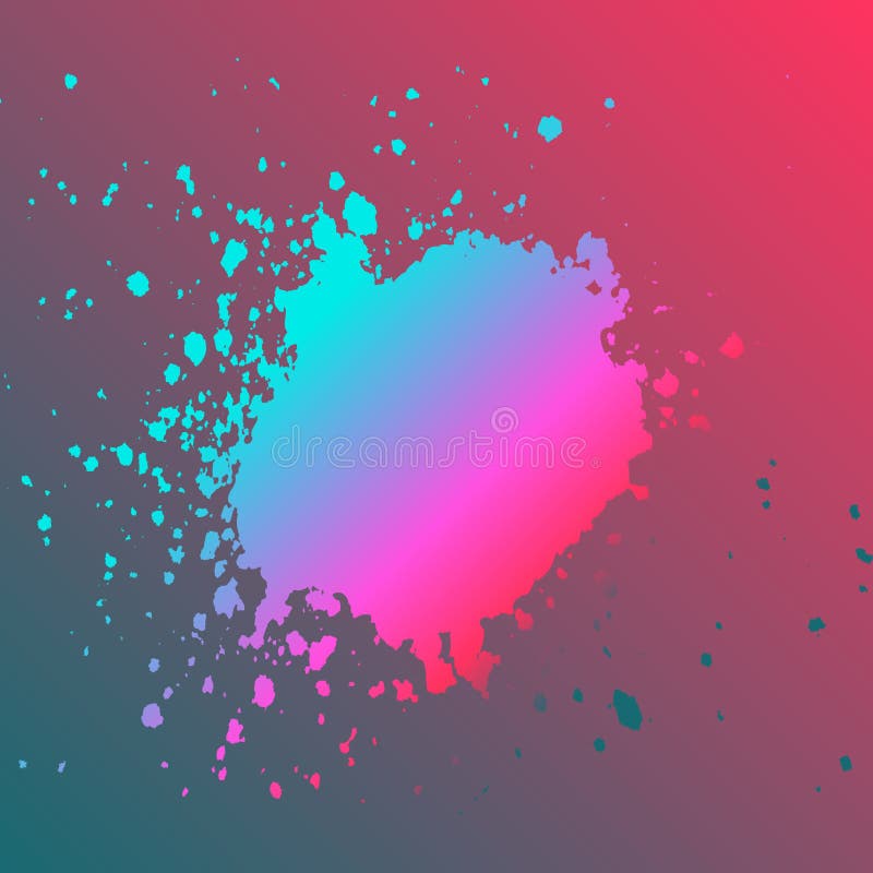 Neon Explosion Paint Splatter Artistic Template Design. Colorful Ink ...