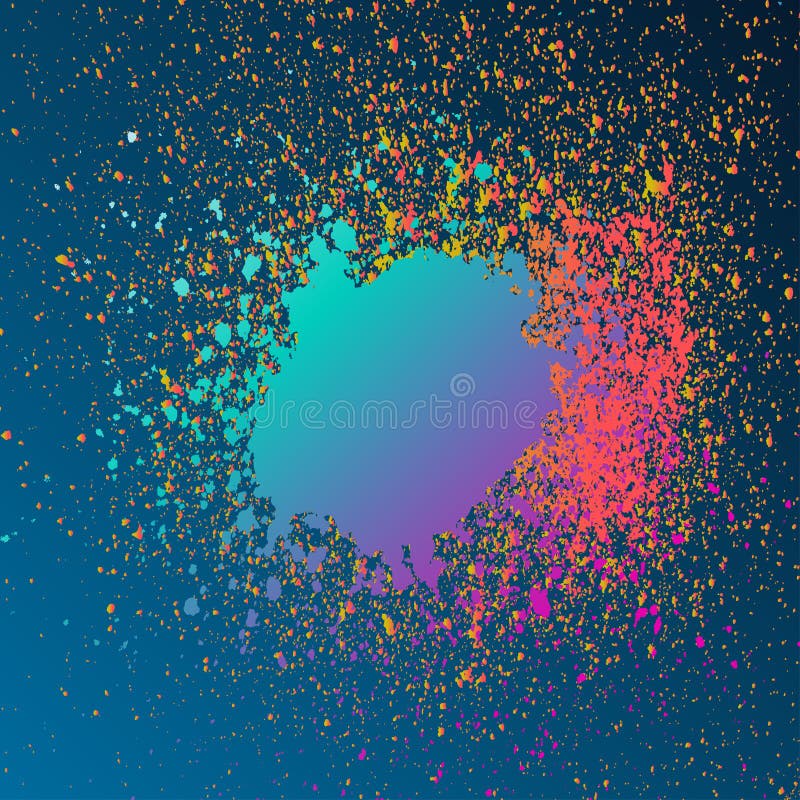 Neon Explosion Paint Splatter Artistic Template Stock Illustrations ...