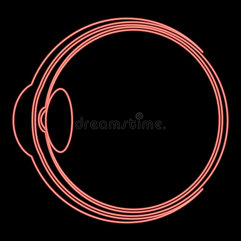 Neon Eyeball Red Color Vector Illustration Flat Style Image Stock ...