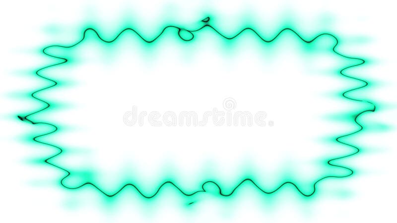 Neon Fading and Fading Glowing Wavy Dark Green Rectangular Lines Frame ...