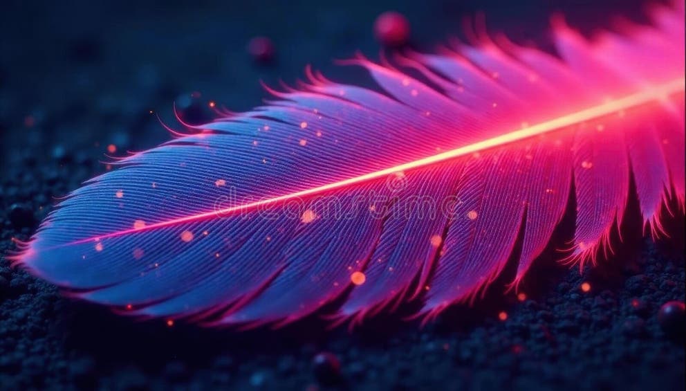 Neon Feather Texture, Abstract Glowing Pattern, Wallpaper, Cosmic Stock ...