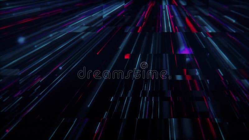Neon Fiber Optic Data Stream Glitch Tech Background Stock Footage ...