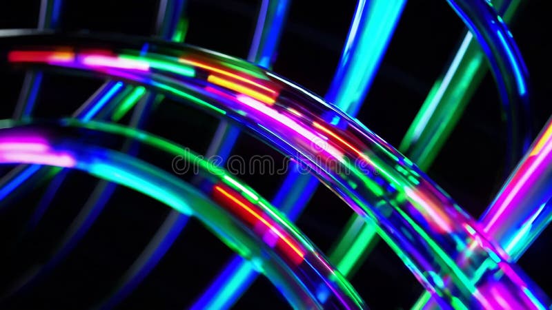 Neon Fiber Optic Lights Creating Dynamic Patterns Stock Footage - Video ...