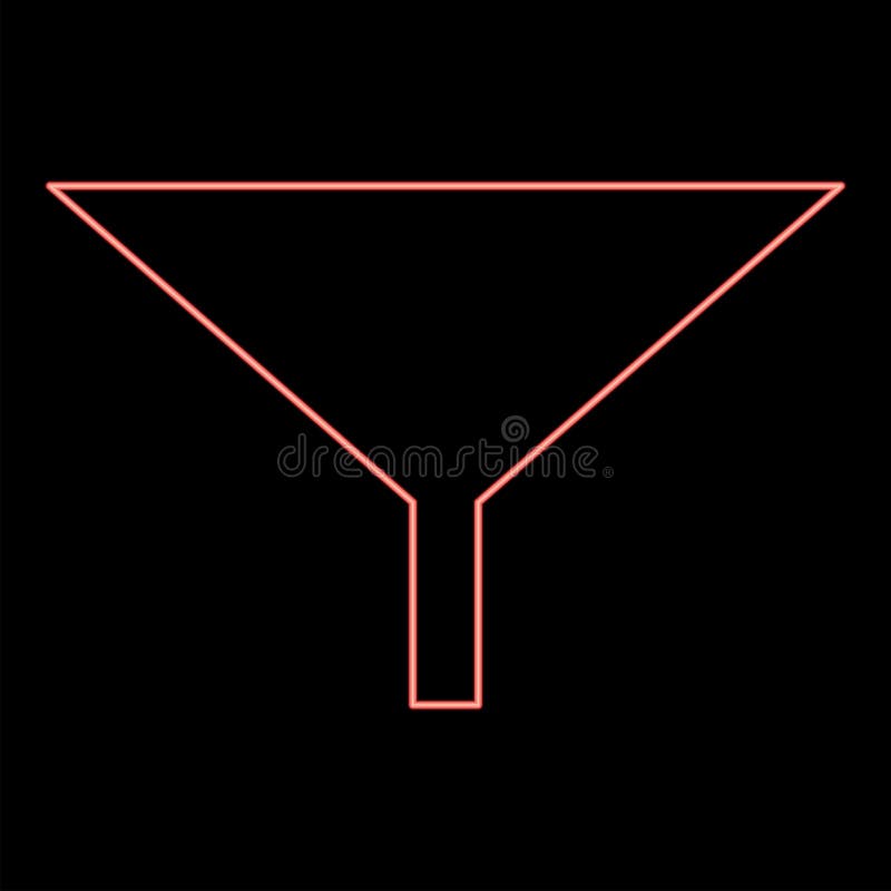 Neon Filter or Funnel Red Color Vector Illustration Flat Style Image ...