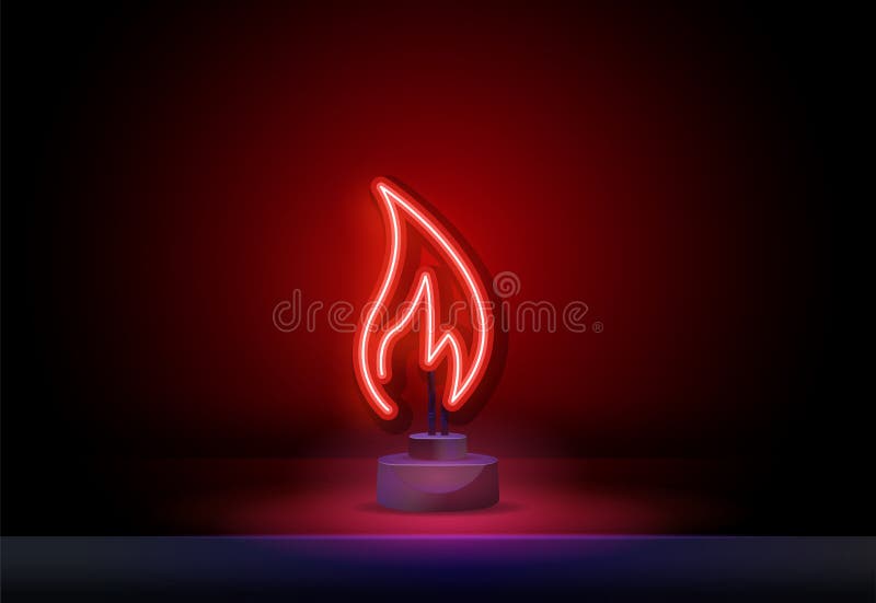 Neon Fire Icon. Elements in Neon Style Icons. Simple Neon Flame Icon ...