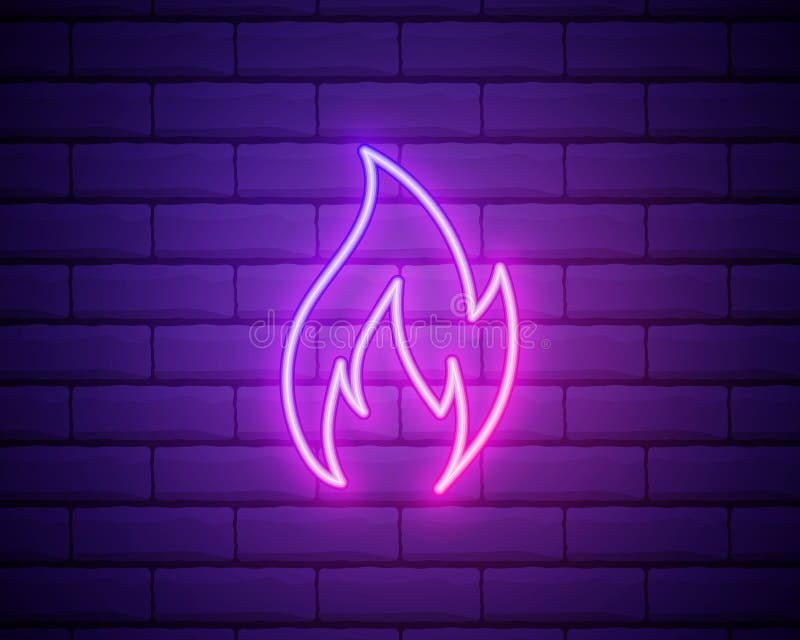 Neon Fire Icon. Elements in Neon Style Icons Stock Vector ...