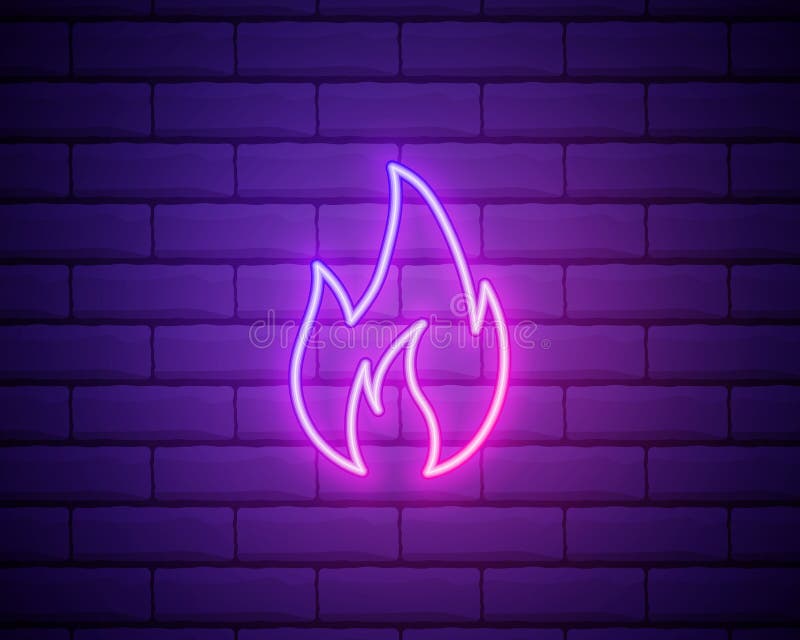 Neon Fire Icon. Elements in Neon Style Icons Stock Vector ...