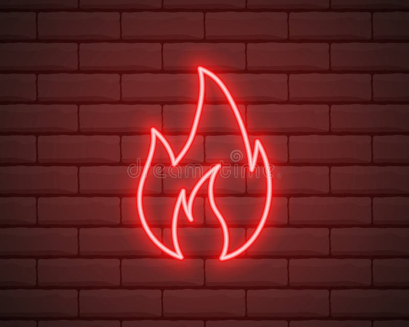 Neon Fire Icon. Elements in Neon Style Icons Stock Vector ...