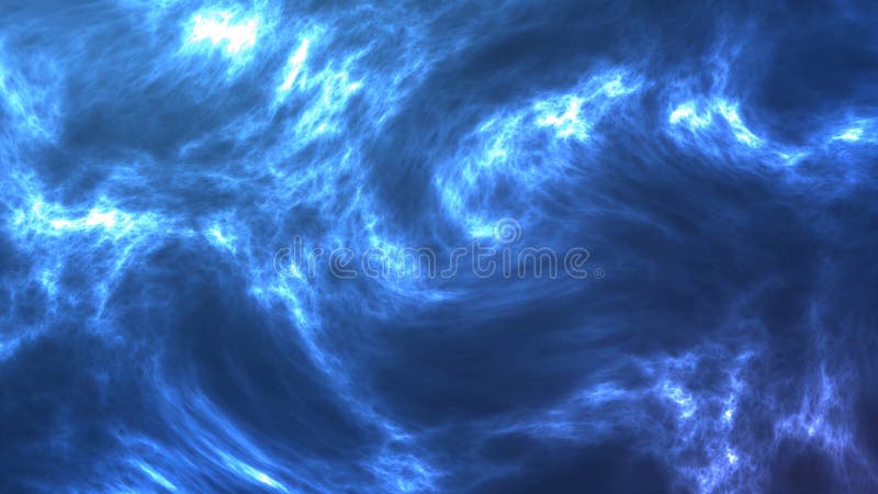 Abstract Line of Blue Smoke on Black. Light Strokes Visual Element ...