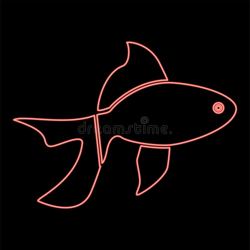 Neon Fish Red Color Vector Illustration Flat Style Image Stock Vector ...