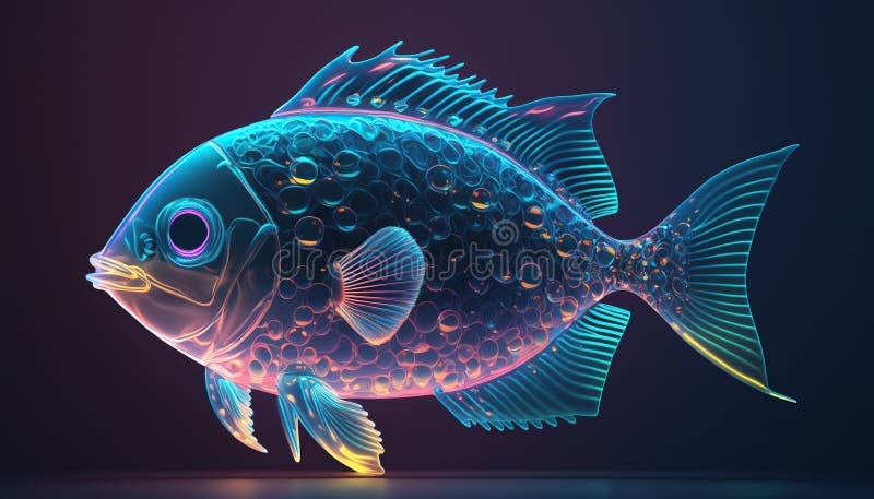 Neon Fish.Undersea World.Generative Ai Stock Photo - Image of beautiful ...