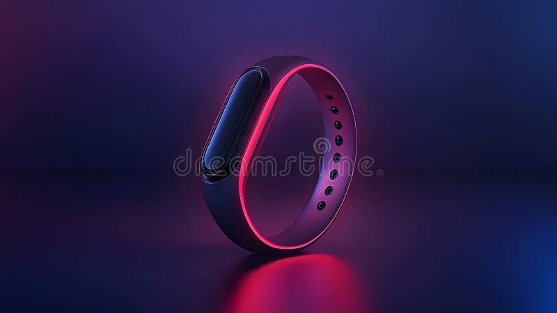 Neon Fitness Tracker stock illustration. Illustration of light - 375103243